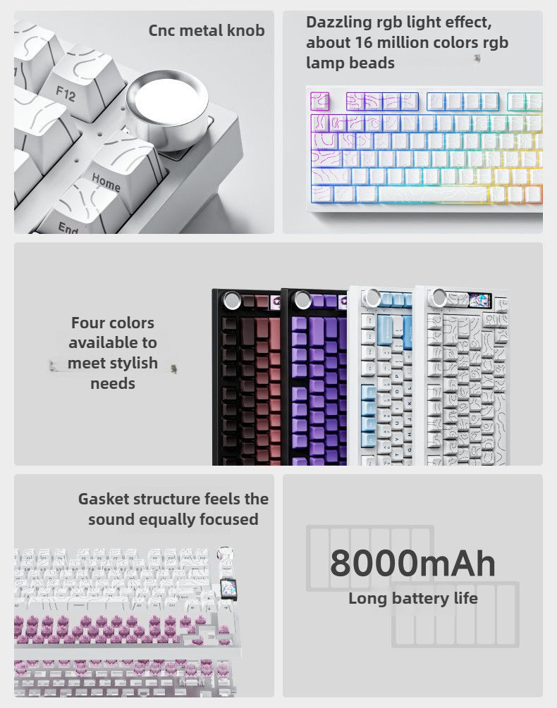 EWEADN X75 Customized Mechanical Keyboard Wireless Bluetooth Three Mode ...