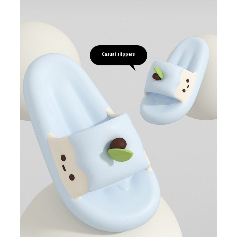 New Cartoon Apple Slippers EVA Thick-Soled Soft Female Sandals Slippers ...