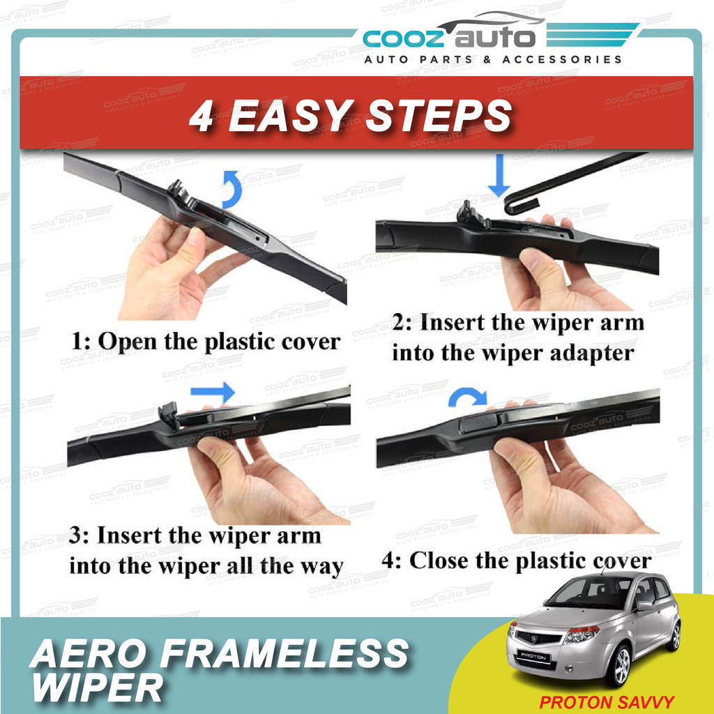 Proton Savvy AERO Frameless Windscreen Flat Wiper Blade (22"/16 ...