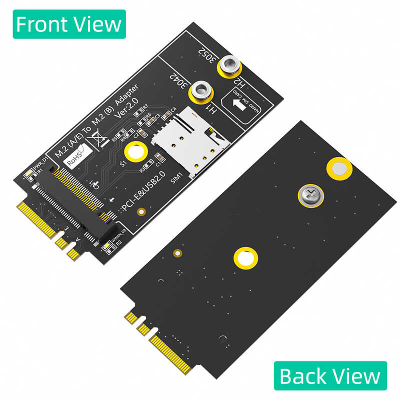 M.2 NGFF Key A+E Interface To Key-B Wireless Adapter Card With 1 NANO ...