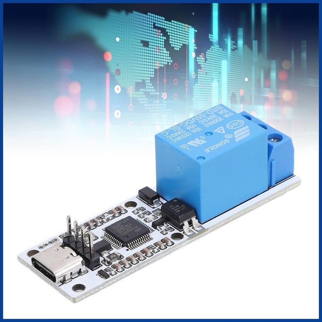 Newlanrode 1 Channel Relay Module 5V USB Serial Control Microcontroller ...