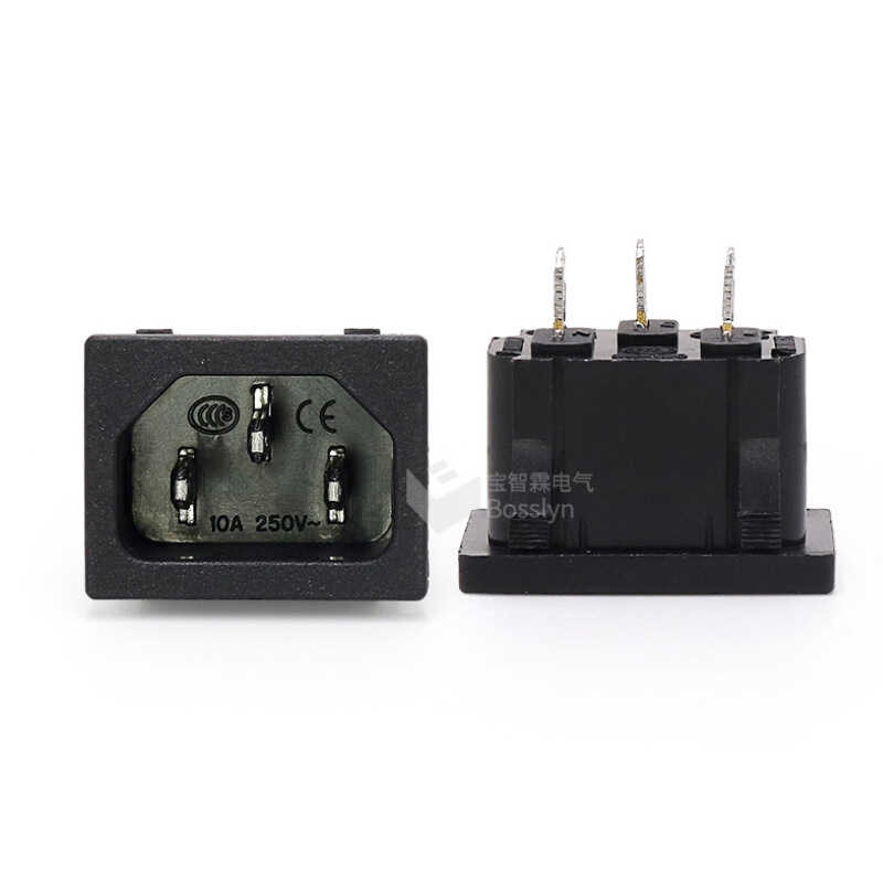 SS-120 computer host C14 card power socket IEC320 pin male plug 10A ...