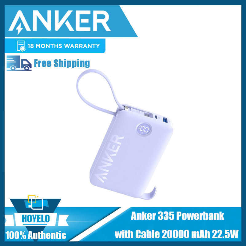 Anker 335 Powerbank With Cable 20000 Mah 22.5W Fast Charge High ...