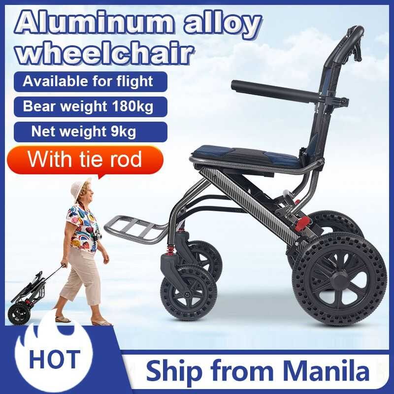 Aluminum Alloy Folding Wheelchair, Lightweight And Simple, Adult ...