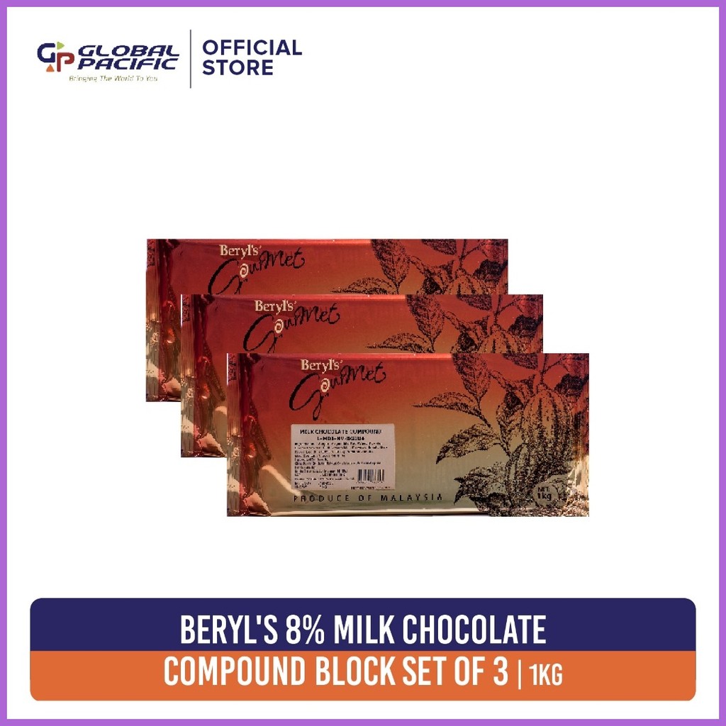 ∆ Beryl's 8% Milk Chocolate Compound 1kg Block Set of 3 | Shopee ...
