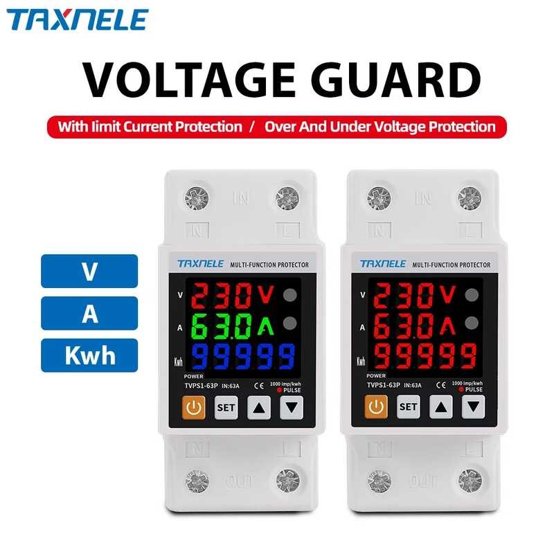 Display 3IN1 Din Rail Adjustable Under Voltage Surge Protector Relay ...