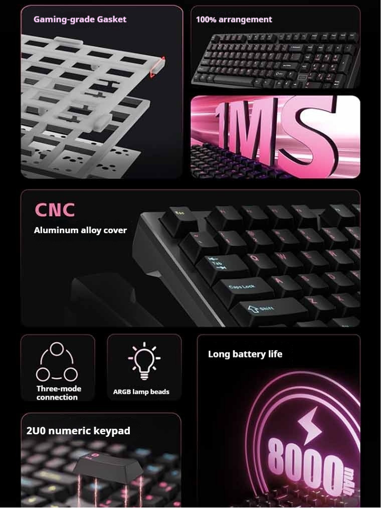 ATK V100 three mode semi aluminum customized e-sports mechanical ...