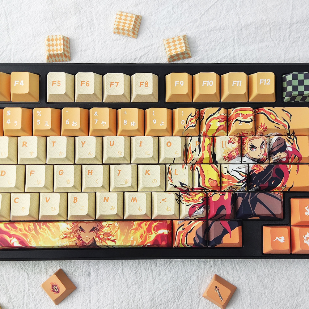 Rengoku Kyoujurou Keycap Cherry Profile 131 Keys PBT Five-sided Dye ...