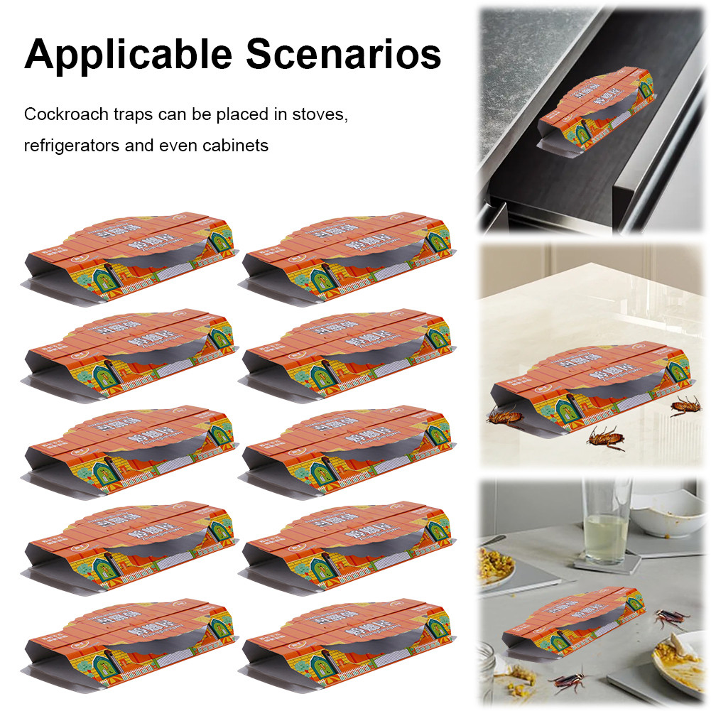 10 Pack Sticky Ed Roach Roach Killer Indoor Infestation Adhesive Glue ...