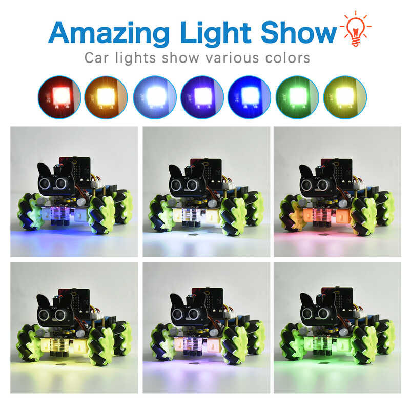 4WD Keyestudio Microbit V2 Mecanum Smart For micro:bit STEM Car Python ...