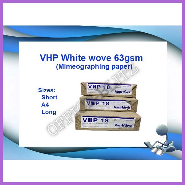 VHP White wove mimeo paper 63gsm | Shopee Philippines