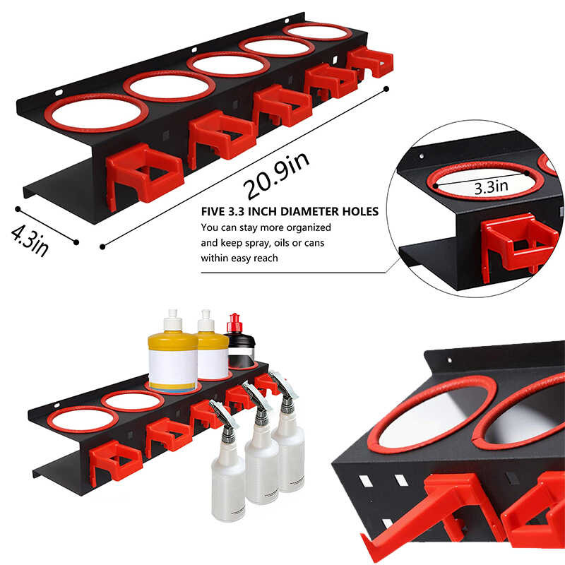 Wall-Mounted Board Tool Organizer Workshop Storage Er Bottle Rack ...