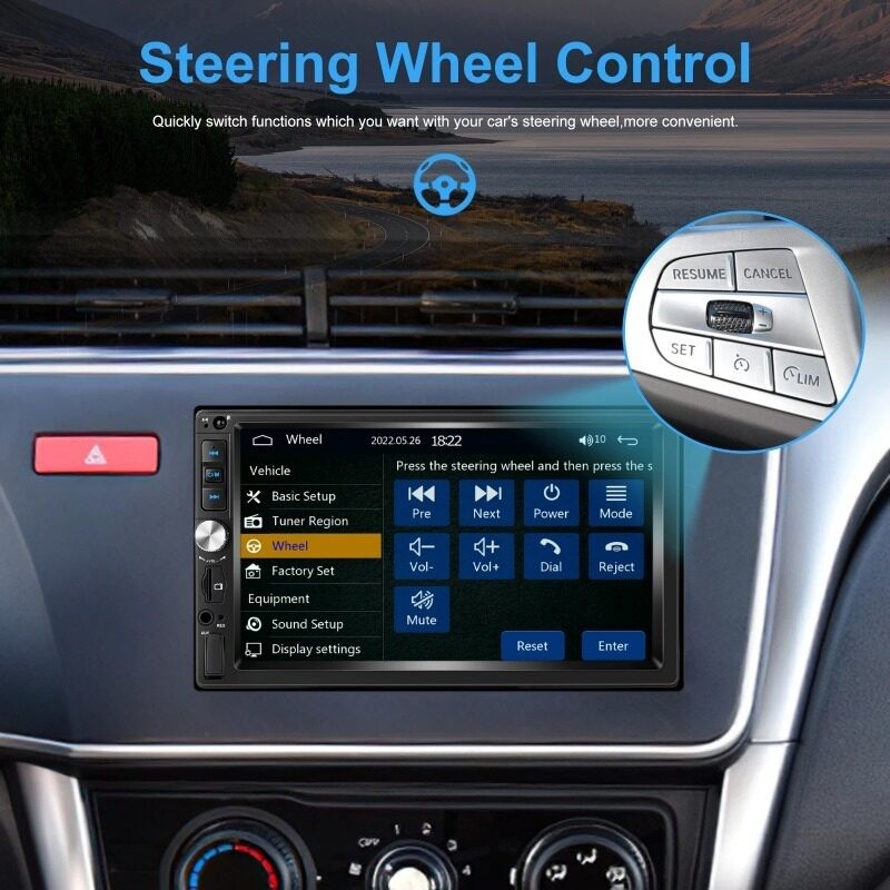 7Inch Car Radio MP5 Wired Carplay Android Auto 2Din Multimedia Player ...