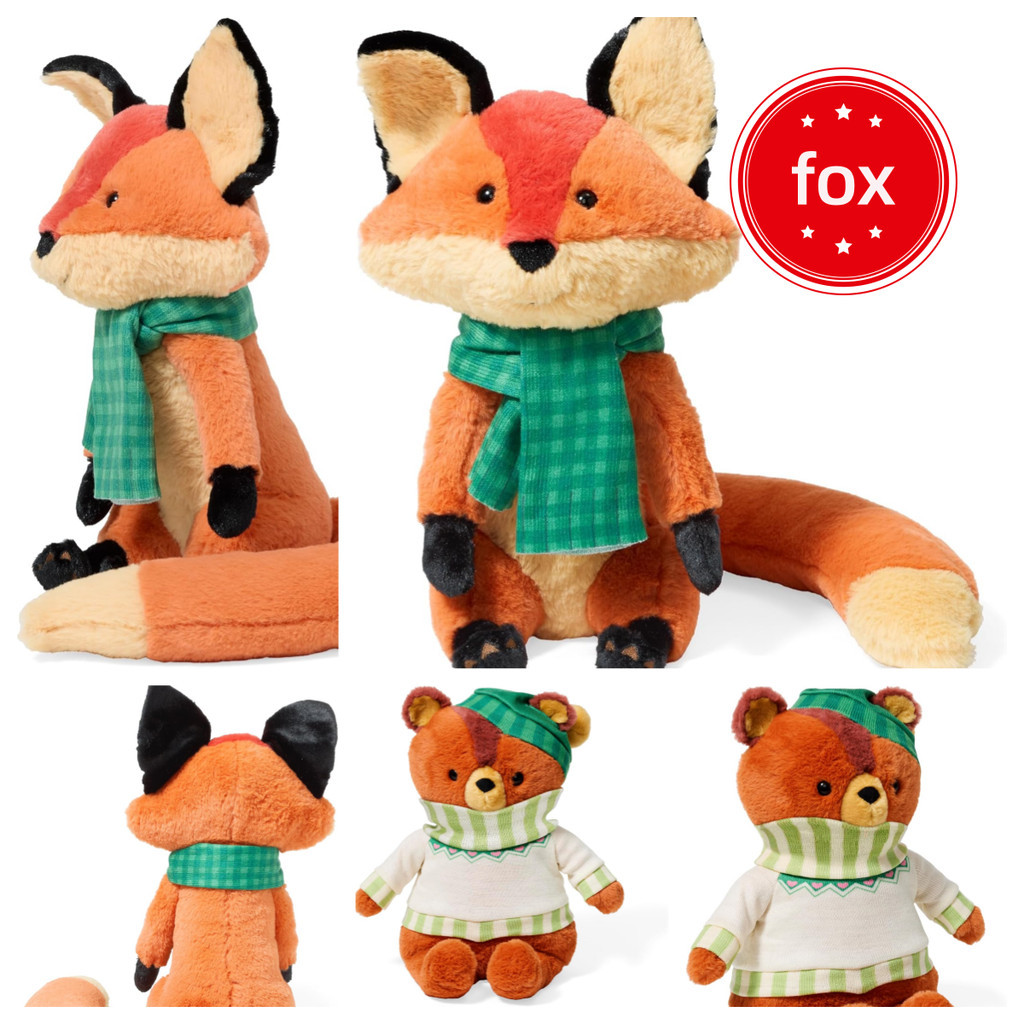 PLUS Soft Wild Exclusive 2024 Holiday Fox 12” Eco-Friendly Plushie Toy ...