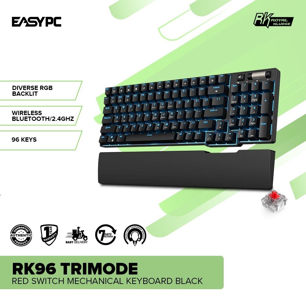 EasyPC| Royal Kludge RK96 Trimode mechanical keyboard gaming| BKL/WHT ...