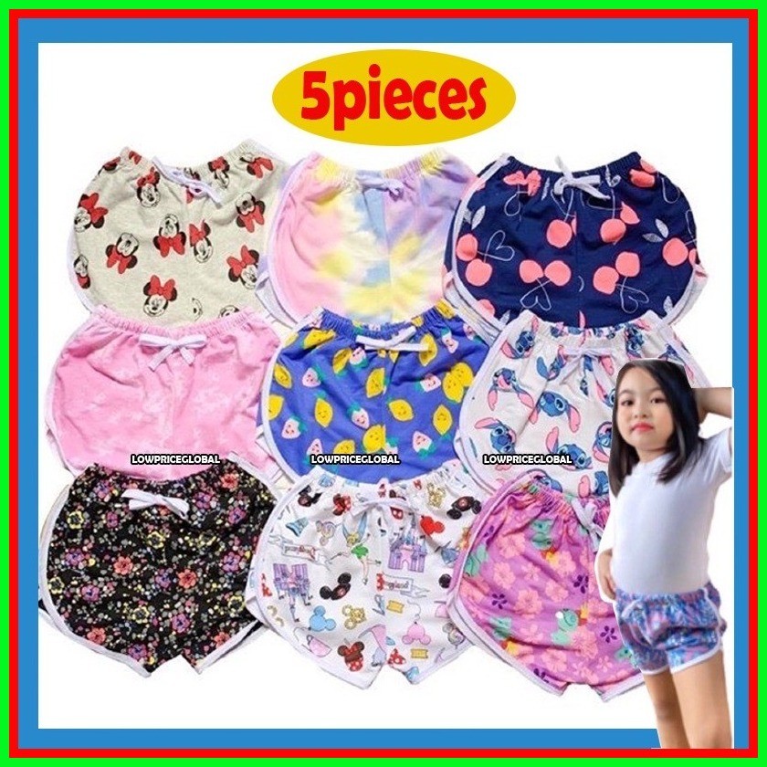 5 Shorts for 4-6 Years Old Girls Printed Assorted Cotton Shorts ...