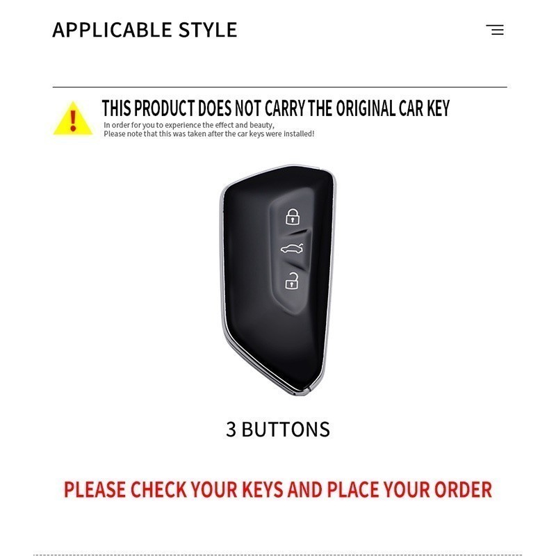 Zinc Alloy Car Key Case Cover For VW Golf 8 MK8 ID.3 ID.4 For Skoda ...