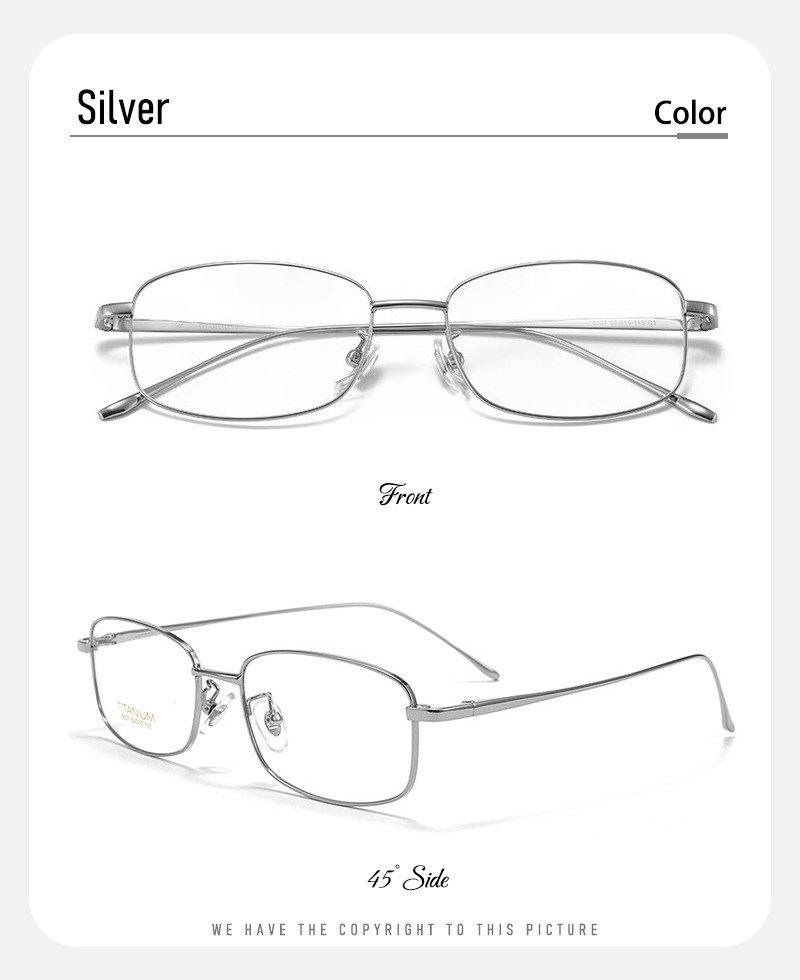 Zoolf -50 ~ -400 Rectangle Photochromic Graded Eyeglass Metal Small ...