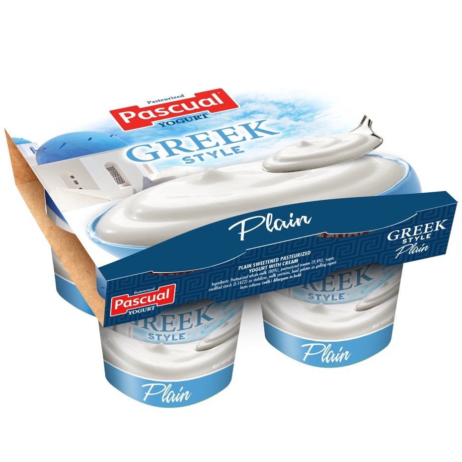 ☀ Pascual Greek Yogurt Style Plain (4 x 100g) | Shopee Philippines