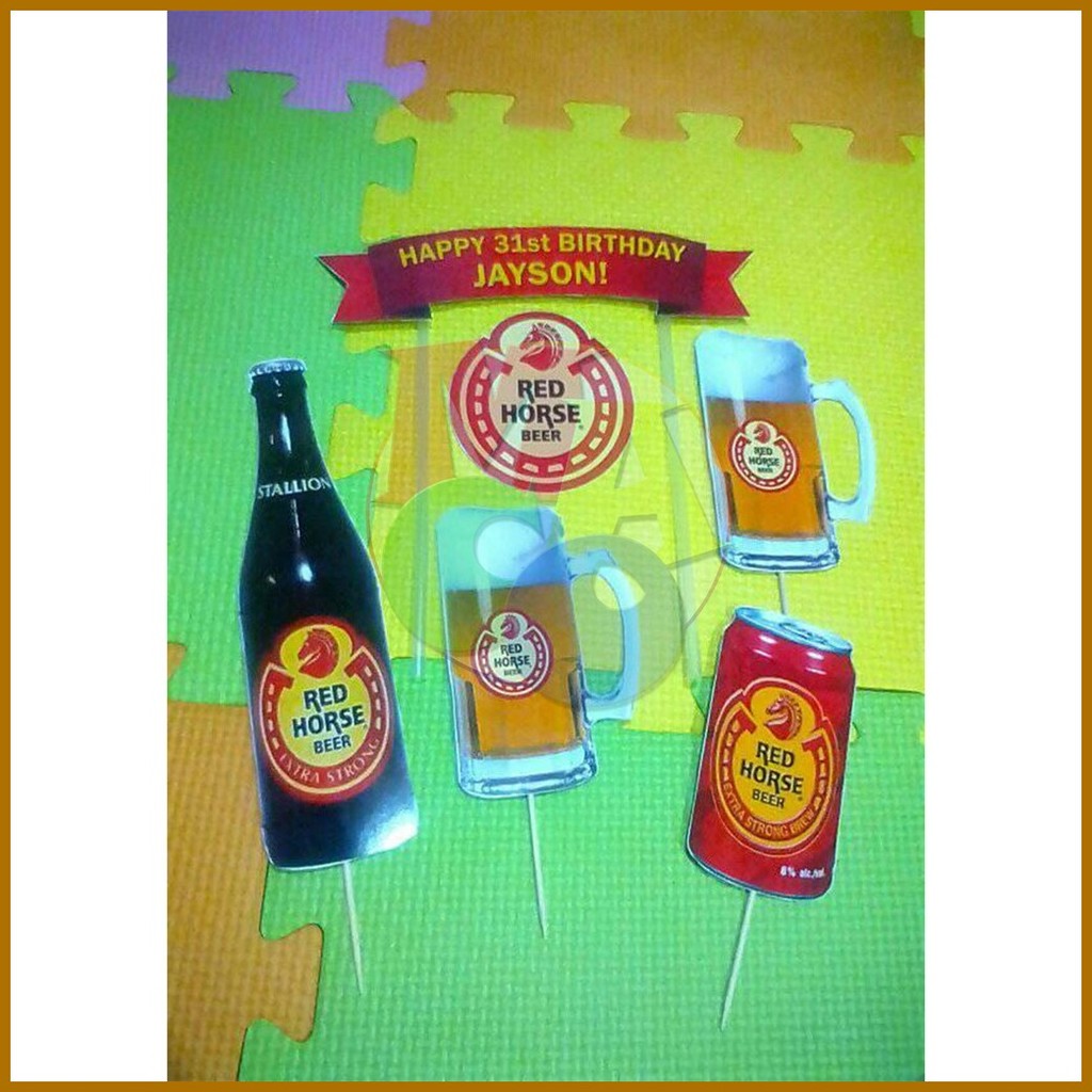 Red Horse Cake Topper with name | Shopee Philippines