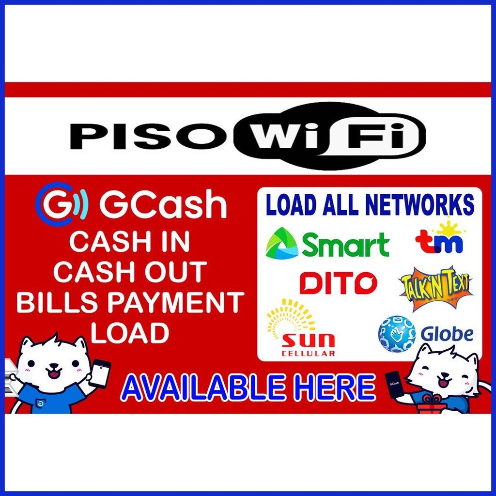 ⌚ PISO WIFI/LOAD AVAILABLE HERE - Laminated/PVC Signage - A4 Size high ...