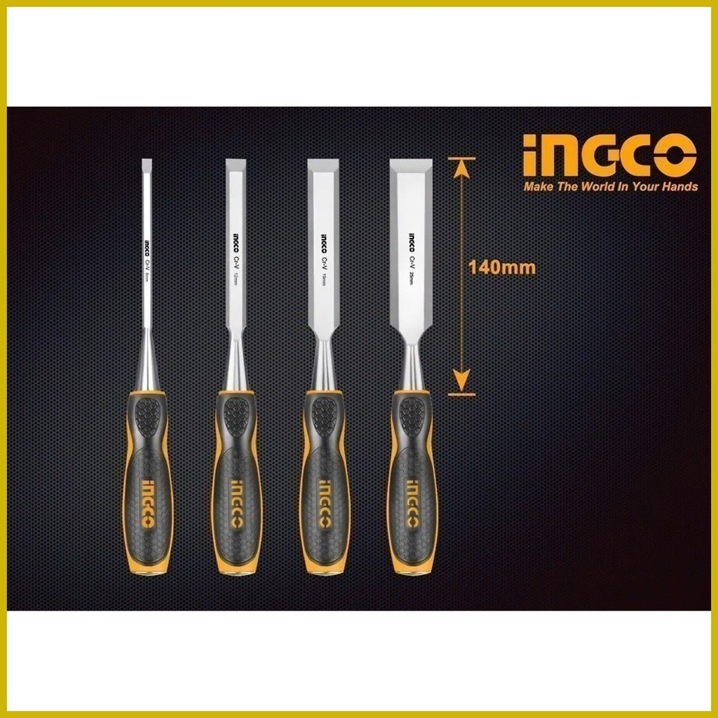 ⊙ INGCO Wood Chisel 4PCS/SET Cr-V HKTWC0401 OSOS | Shopee Philippines