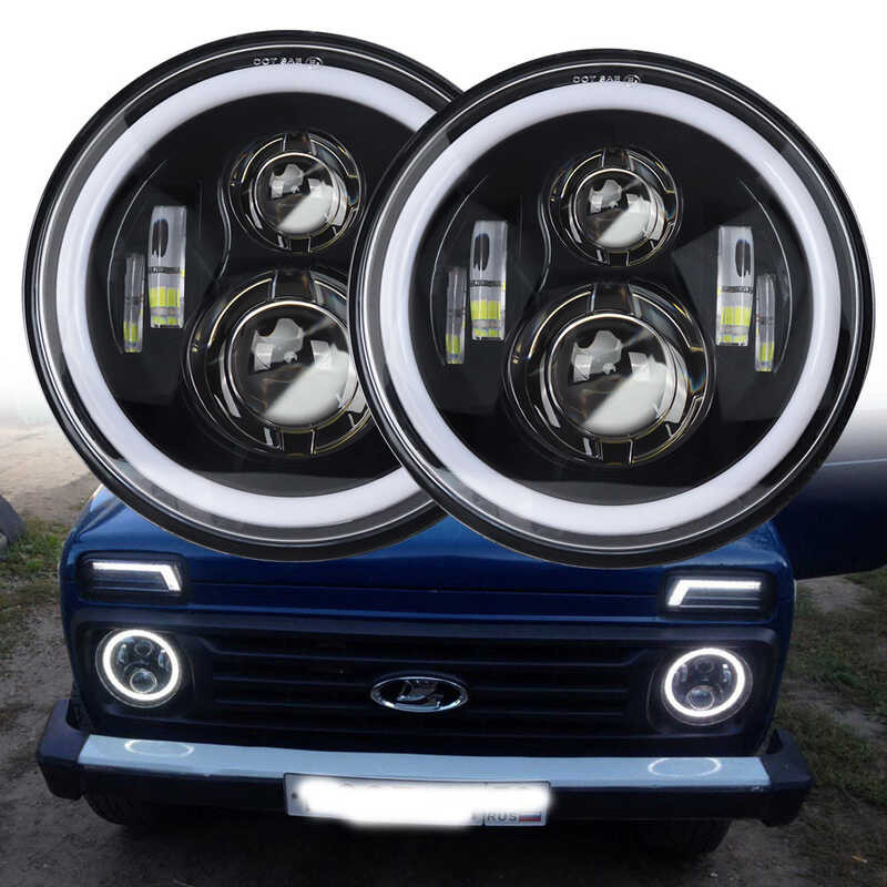 Nissan 8 Patrol Y60 Hummer H1&H2 Lada 4X4 LED Headlight DRL Para Jeep ...