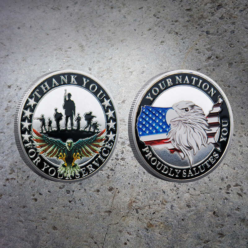 US Military Coin Veterans Memorial Coin Gratitude Metal Commemorative ...