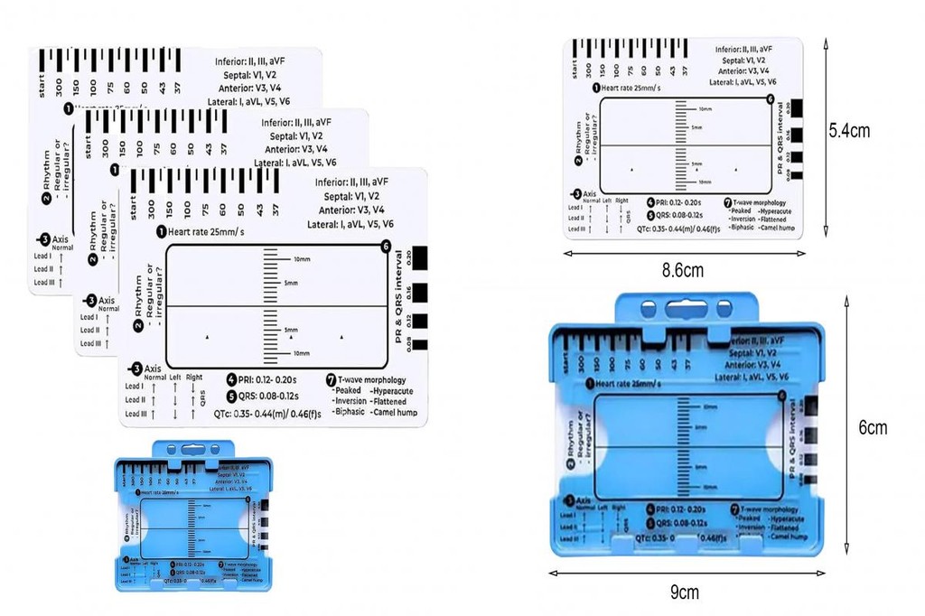 Ekg 7 Step Ruler Lightweight 7 Step Ruler Transparent Ekg Caliper ...
