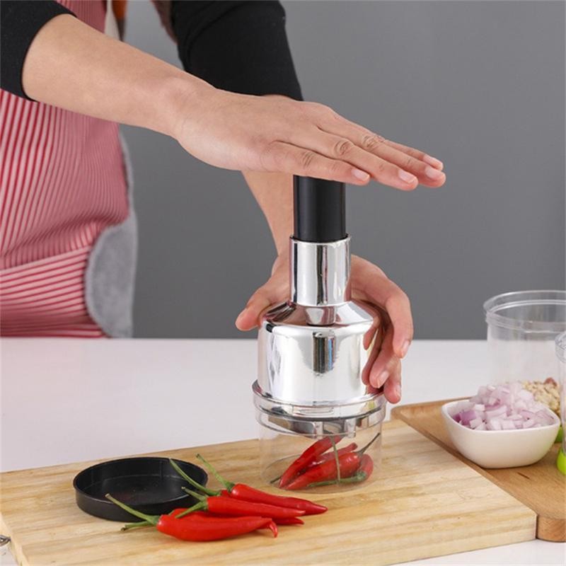 Crusher Hand Press Stainless Black Kitchen Tool Food Cutter Onion ...