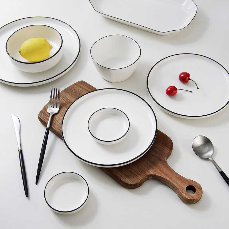 Simpleng 2 Bahay Itim A Etilo Hapon Plate Ceramic Rice Bowl Table Ware ...