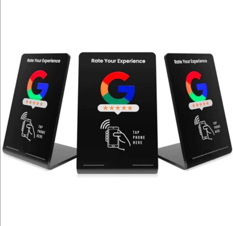 Review Customized Stand,nfc Google QR Tap Review,nfc qr Sign For ...