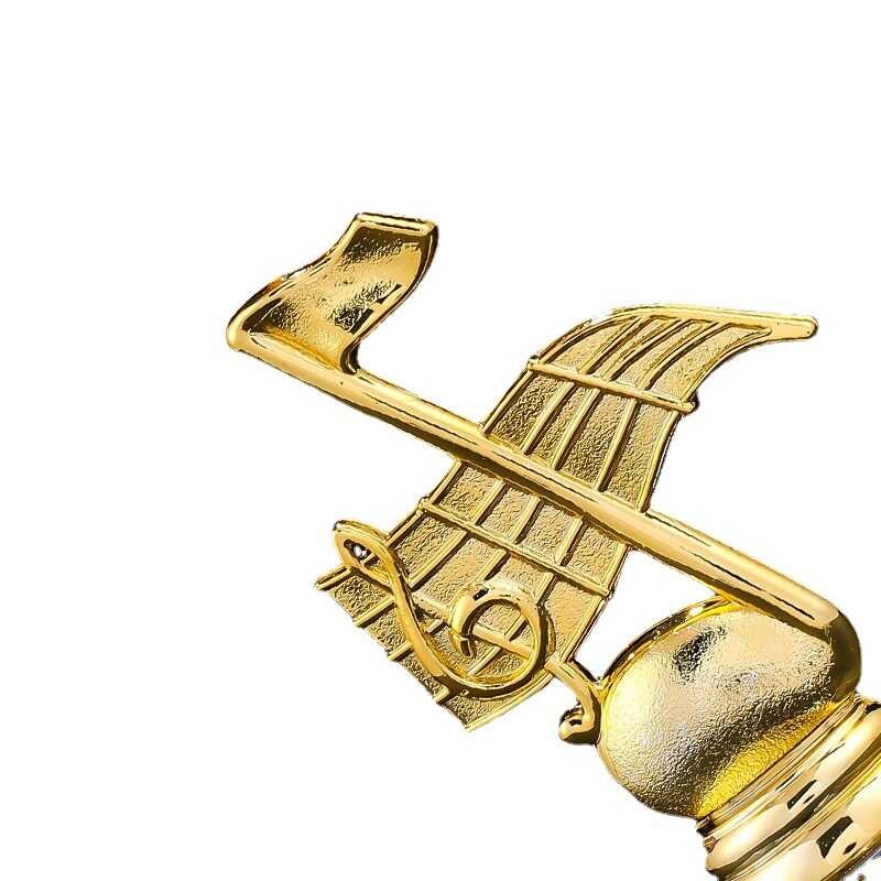 Music Notes Crystal Trophy Gold Microphone Singing Piano Host Speech ...