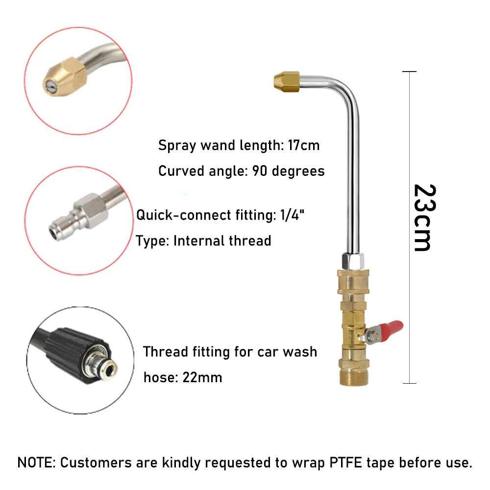 High Pressure Power Water Gun Extension Spray Wand Nozzle M22*1.5 ball ...