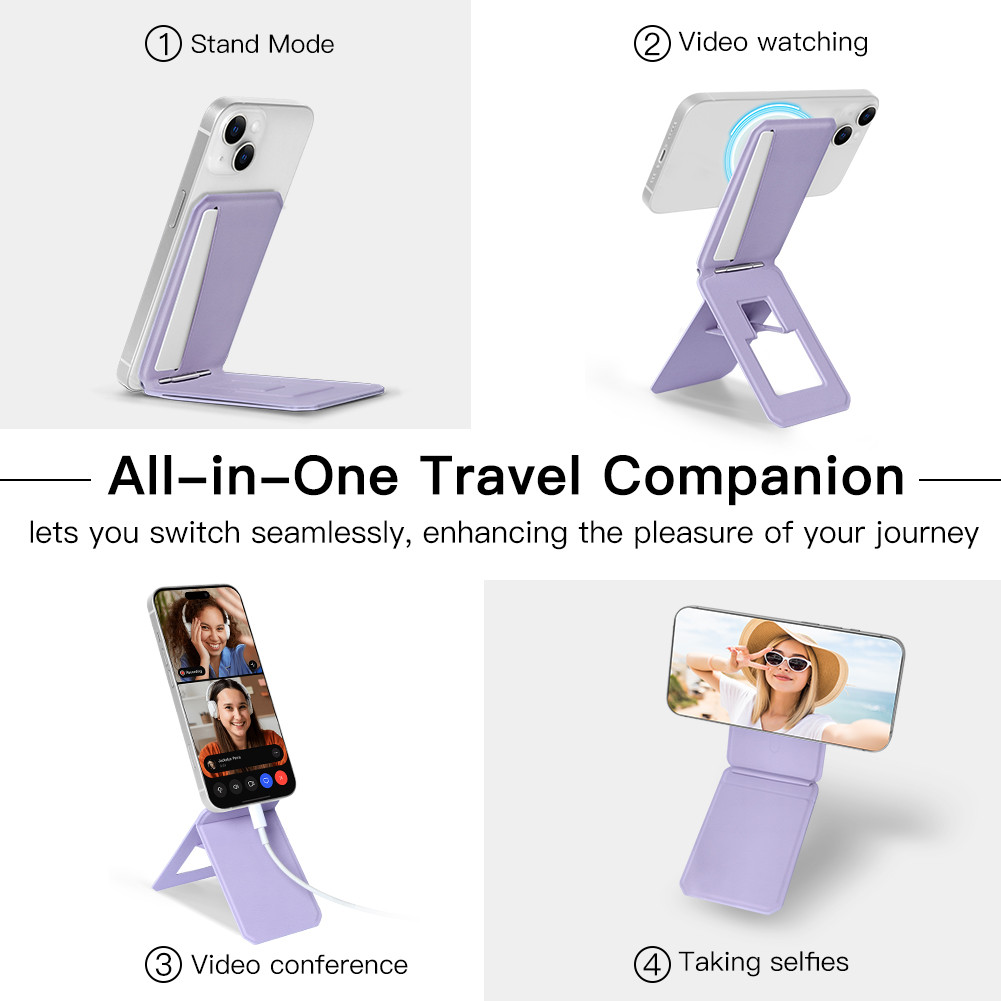 INOVAGEN Magnetic Phone Tripod with Card Holder,Invisible Phone Wallet ...