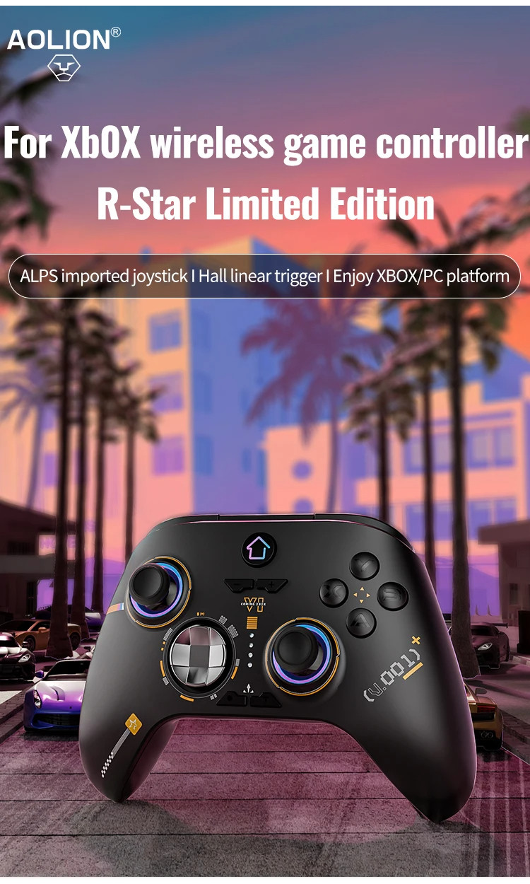 Aolion 2.4G RGB Wireless Game Controller for Xbox One Series X/S Hall ...