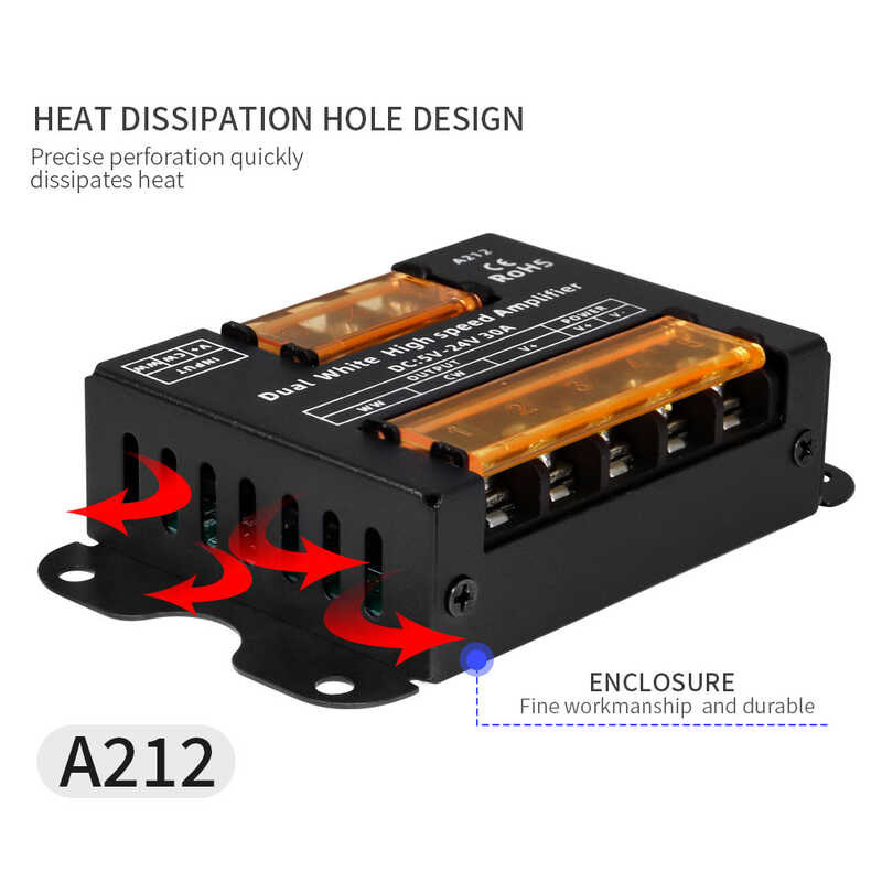 Temperature Color LED Strip Controller Dimmer 30A 2Ch Dual White High ...