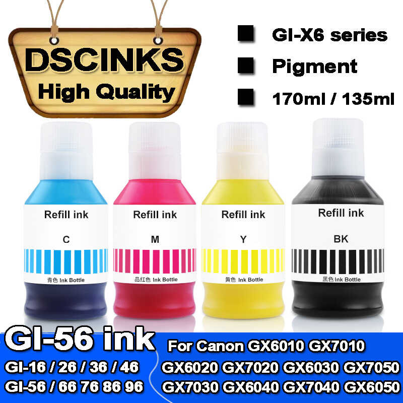 Gi56 Gi-56 Re Pigment Ink Para Sa Canon Gx6010 Gx7010 Gx6020 Gx7020 Gx6030 Gx7030 Gx6040 Gx7040 ...