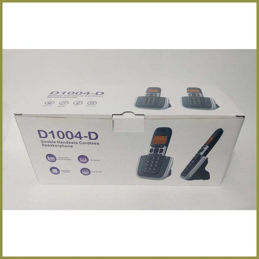 ☎ D1004 Double Handset Cordless Phone With Loud Speaker Telephone Pldt Landline Wireless ...