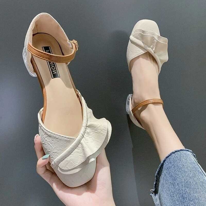 ing Of 2025, Versatile With Crystal Thick Heels And Black Edges. Mary ...