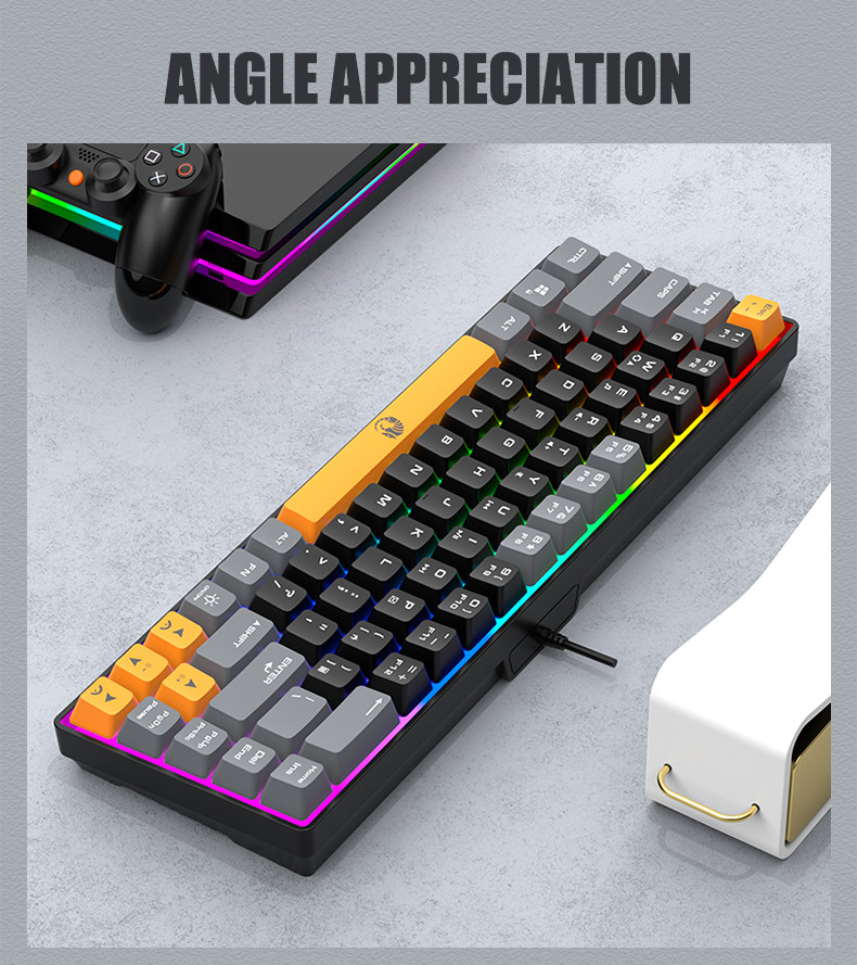 Zeus x RAIKU K68 68-Key Compact RGB Gaming Keyboard with 3 Keycaps ...