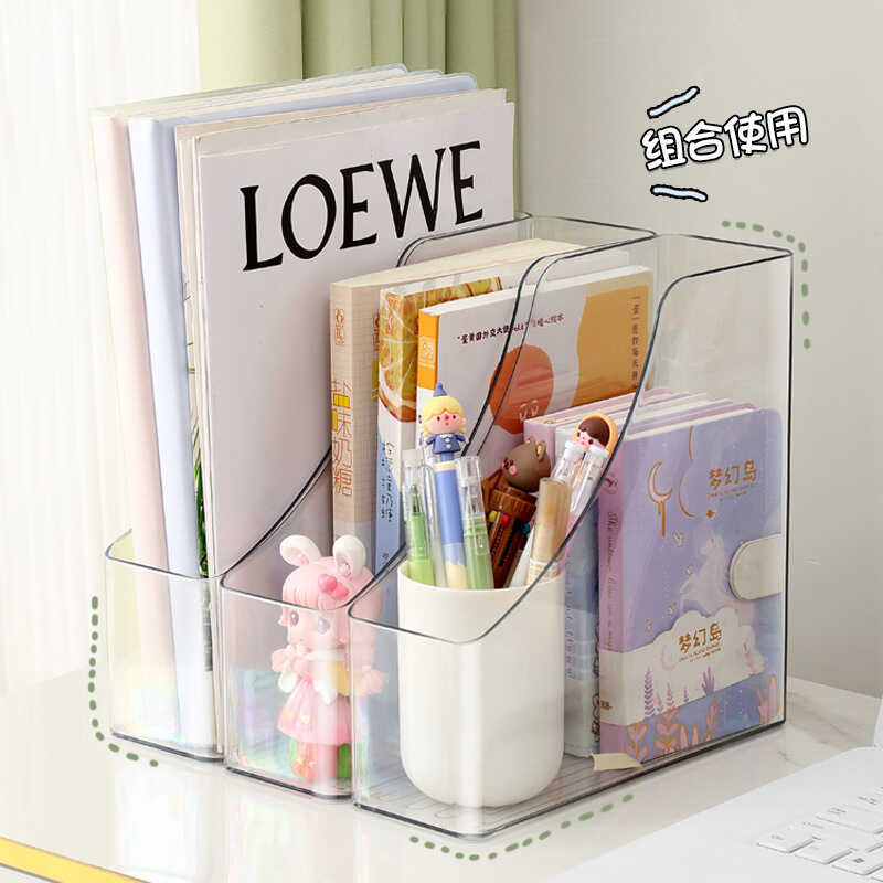 Storage Folding Box Transparent Desktop Book Stand Desk Acrylic File ...