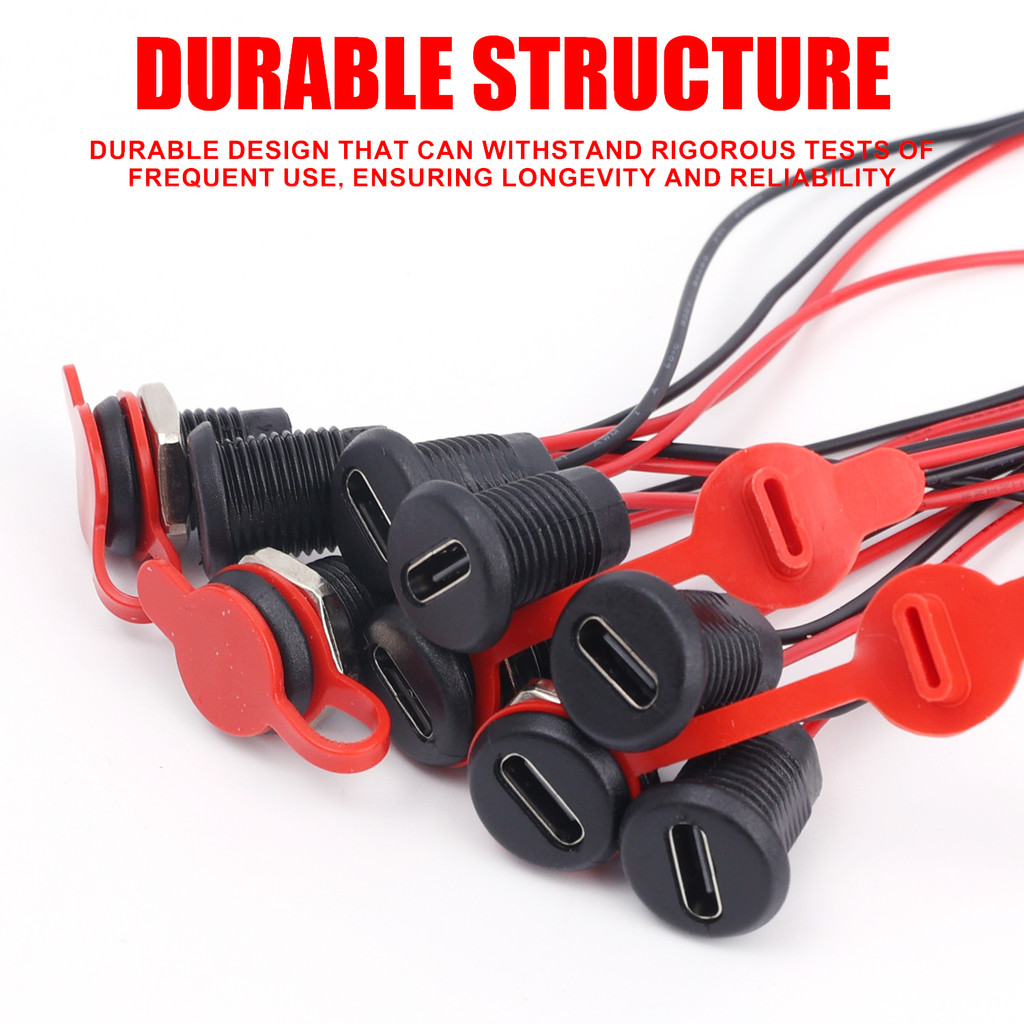 5V 3A Type-C Female Automobile Fast Charging Connector Waterproof 2 Pin ...