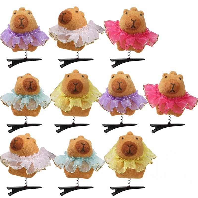Capybara Flocking Hair Clip - Funny, Cute, Random Style, Cartoon - 3D ...