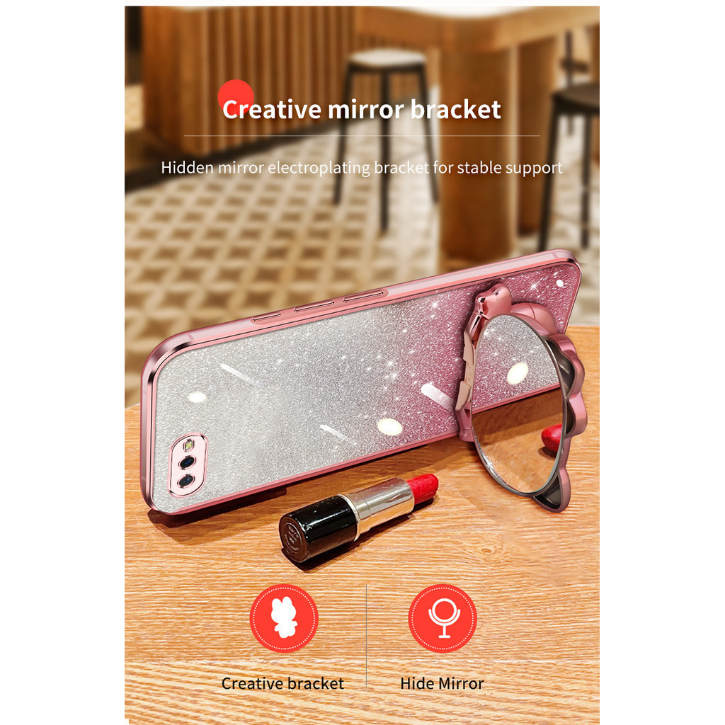 Phone Back Case For Oppo R15x Oppo K1 Luxury Gradient Glitter Makeup ...
