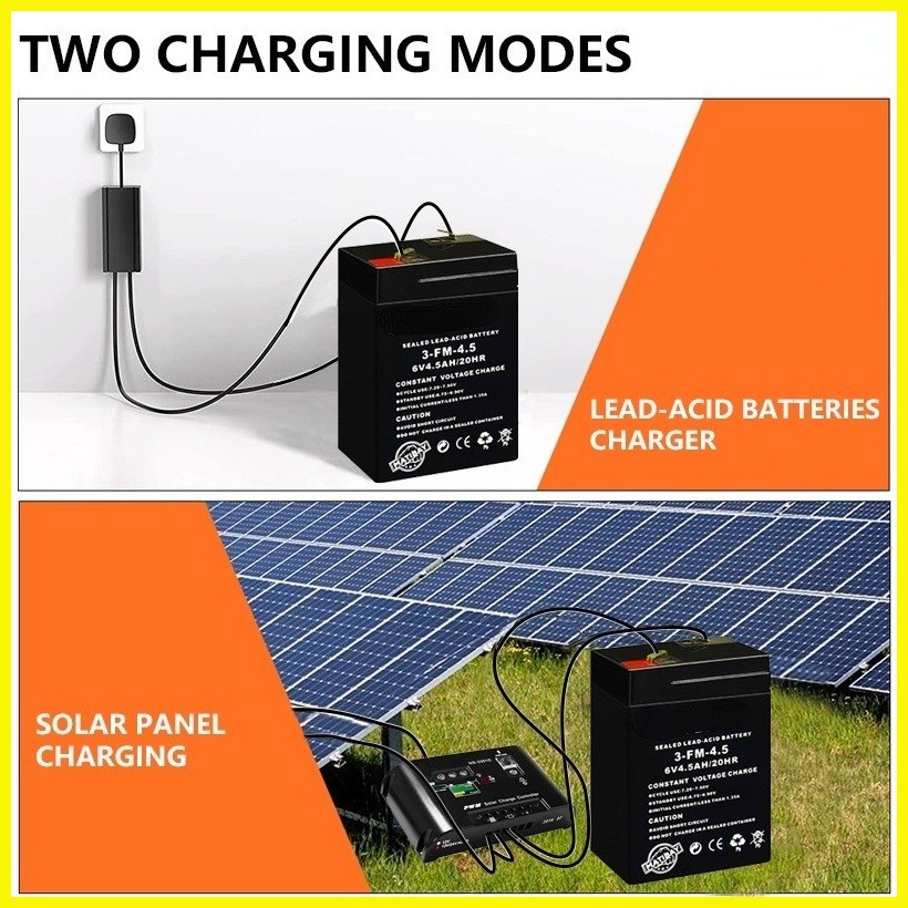 6V 4.5Ah Rechargeable Sealed Lead-Acid Battery Solar Battery Fan ...