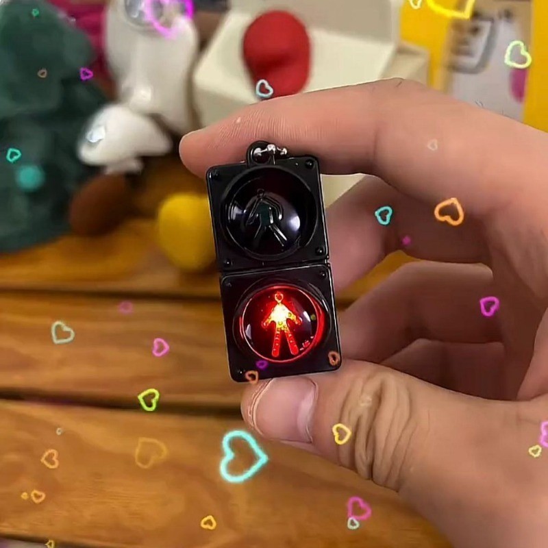 1Pcs Simulation Electronic Traffic Light Keychain Pendant Mini ...