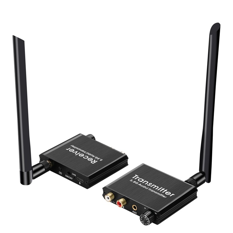 50M 5.8G Wireless Audio Sender Transmitter and Receiver 2.4G Wireless ...