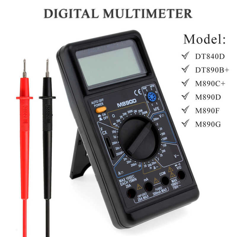 Digital A Multimeter DMM Ac/Dc Ohm Meter Gamit Ang Capacitance Hfe Test ...