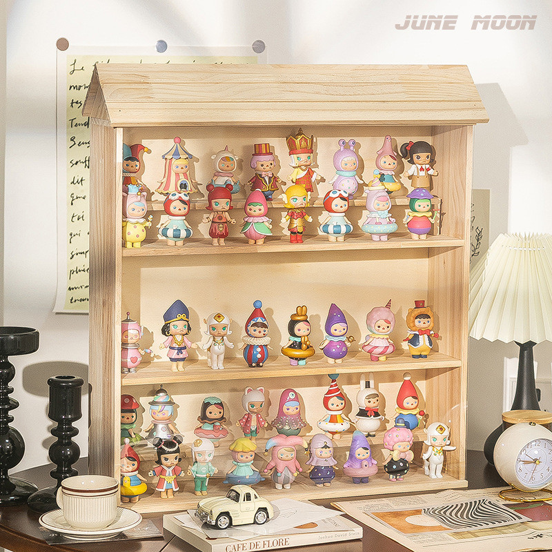 Figure Display Cabinet Bubble Mart Blind Box Solid Wood Storage Shelf ...
